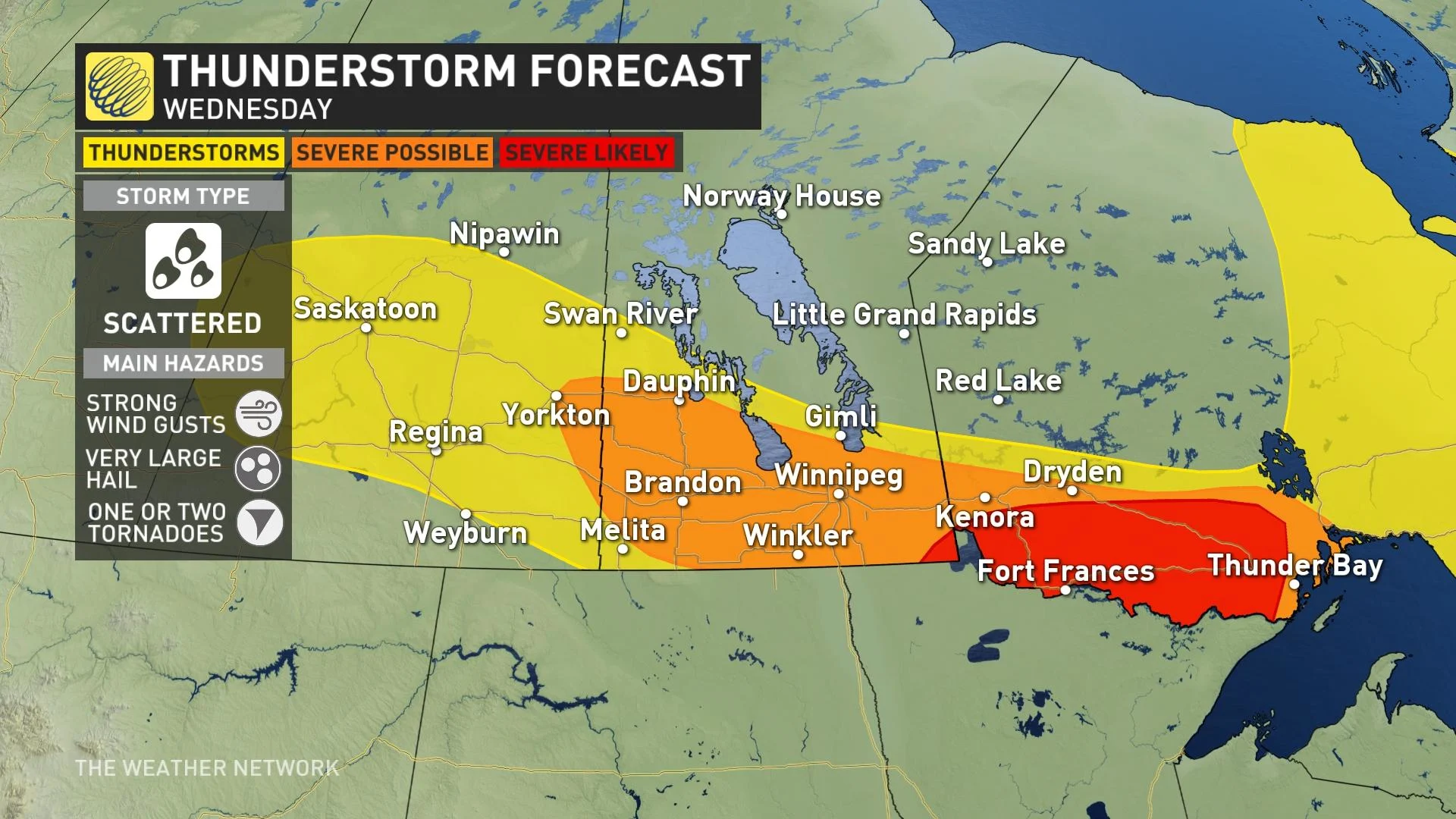 Large hail, tornado threat with today's severe storms in Manitoba, NW ...