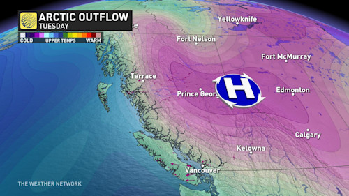 Dangerous cold and snowfall sweeps across B.C. with Arctic outflow ...