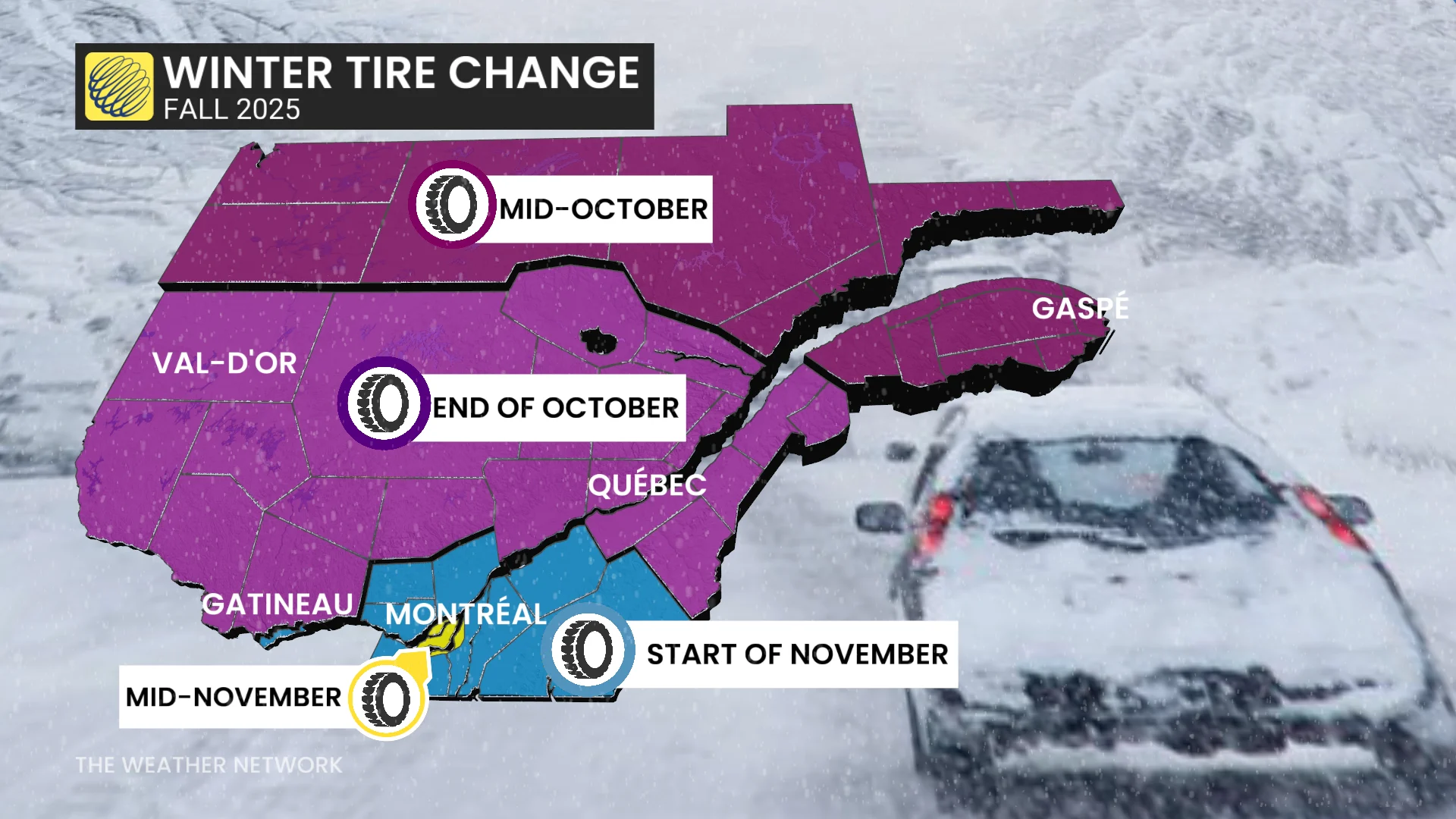 Winter tires: Don't be caught off guard in Quebec - The Weather Network