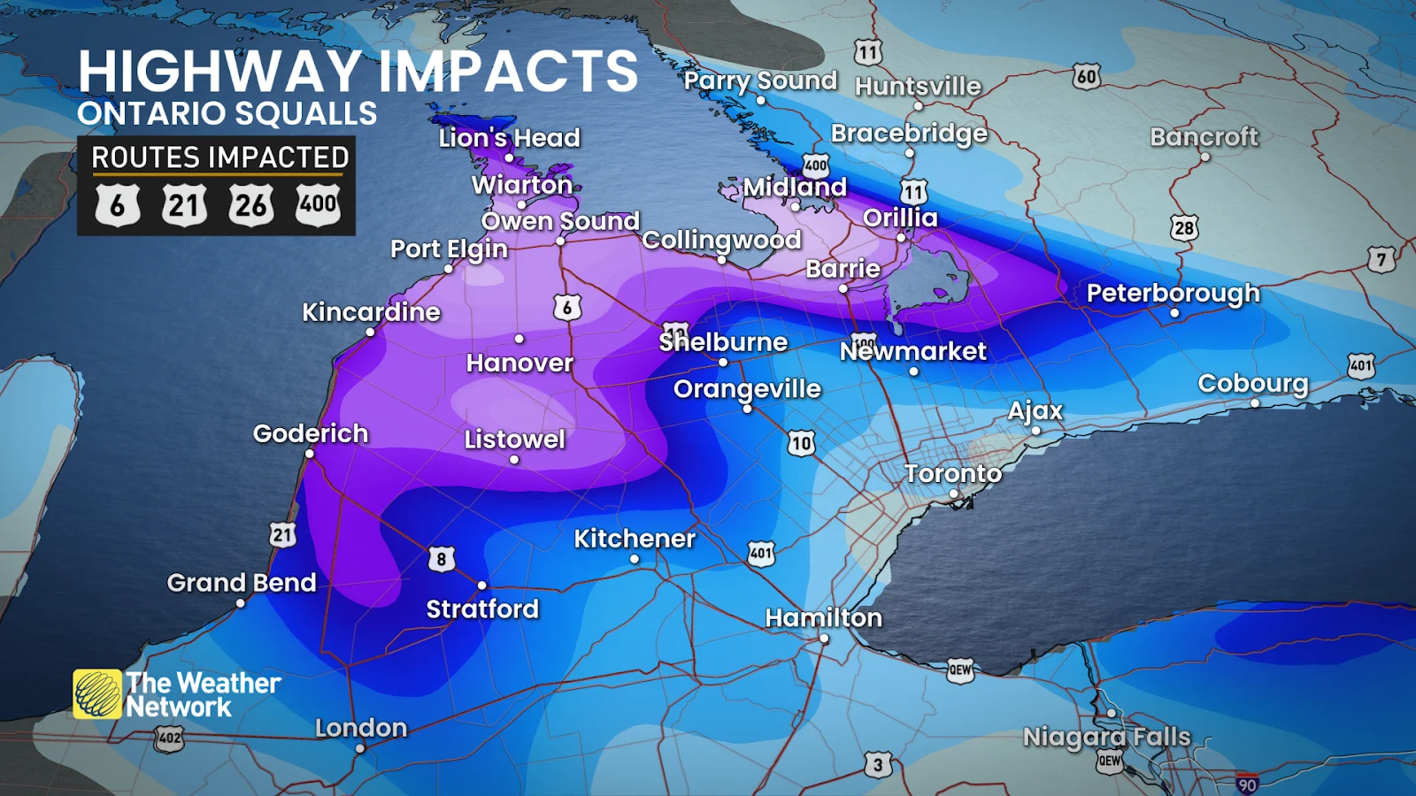 Up to 60 cm of snow possible as dangerous squalls hit Ontario - The ...