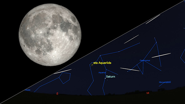 The Full Flower Moon and eta Aquariid meteor shower light up the night ...