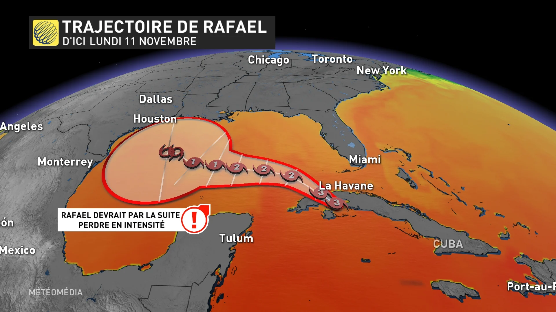 Rafael est devenu un ouragan majeur et frappe Cuba - MétéoMédia