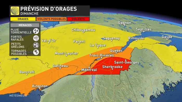 Orages au Québec : possibles inondations et risque de tornades - MétéoMédia