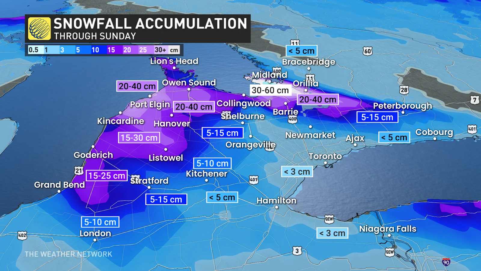 Up to 60 cm of snow possible as dangerous squalls hit Ontario - The ...