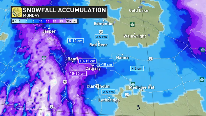 Heavy snow prompts warning in Calgary, brace for travel impacts Monday ...