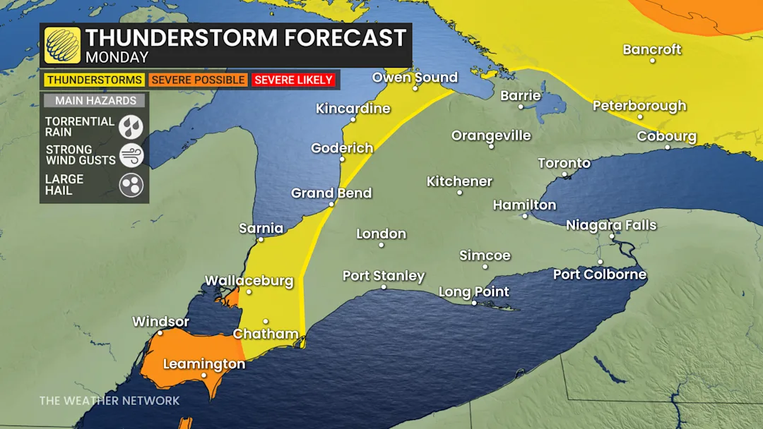 Flood risk rises as sluggish storms push through southwestern Ontario - The Weather Network