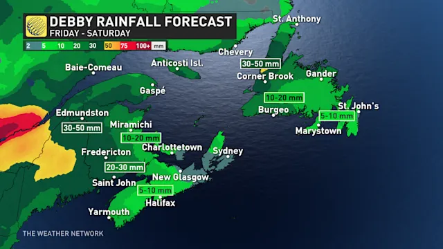 Tropical remnants to bring sprawling rains to Atlantic Canada - The ...
