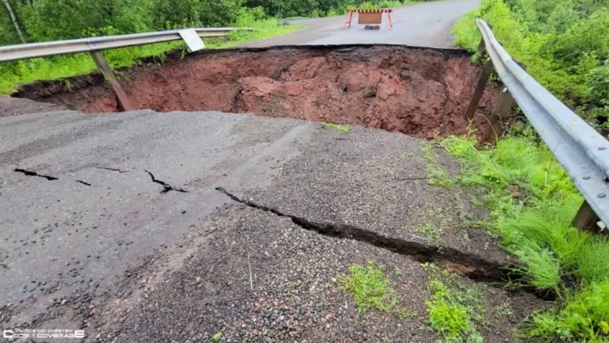 Several dozen homes cut off after road washout near Truro - The Weather ...