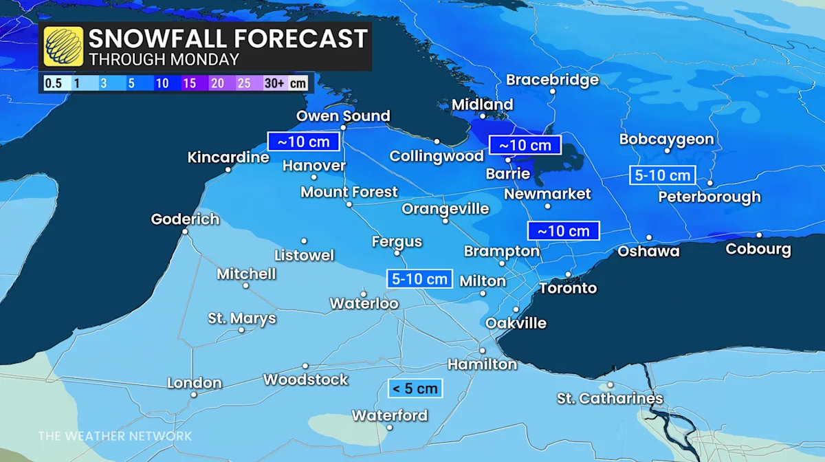 Snow impacts Ontario travel Monday, freezing rain expected next - The ...