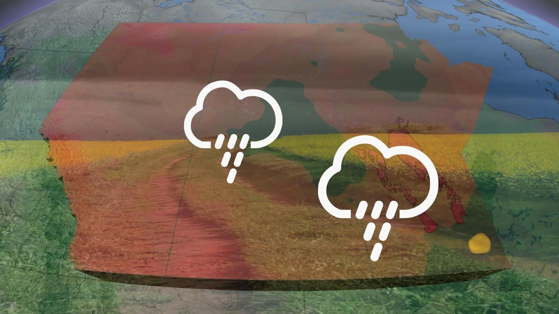 Rain totals add up on the Prairies with severe storm risk moving east ...