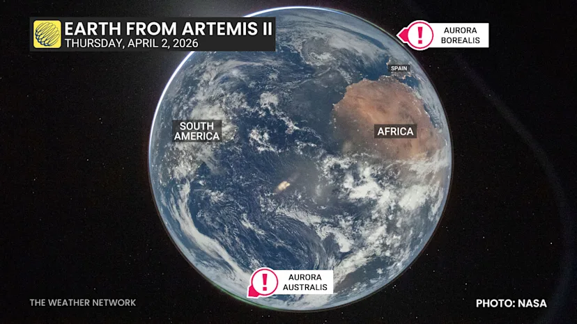 NASA releases stunning photo of Earth from Artemis 2 Crew - The Weather ...