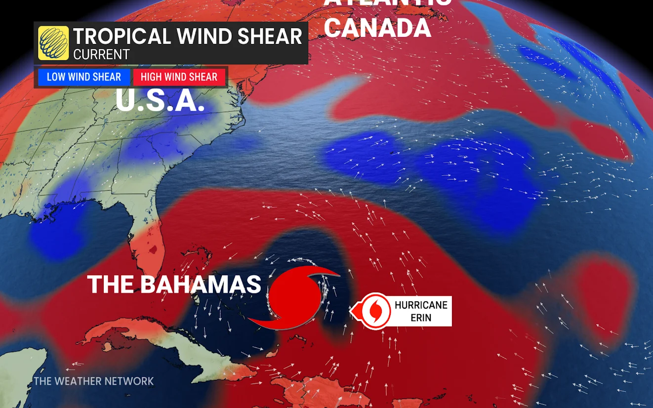 Massive in size and power, Category 4 Hurricane Erin threatens ...