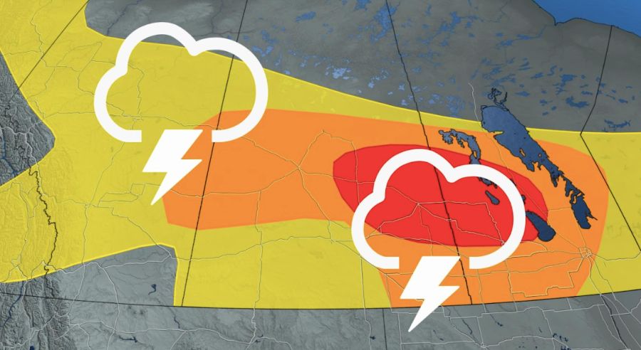 Thunderstorm risk stretches across the Prairies with threat for large ...