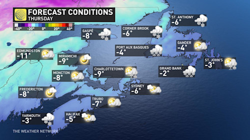 Relentless storm parade across Atlantic Canada with Arctic chill to ...