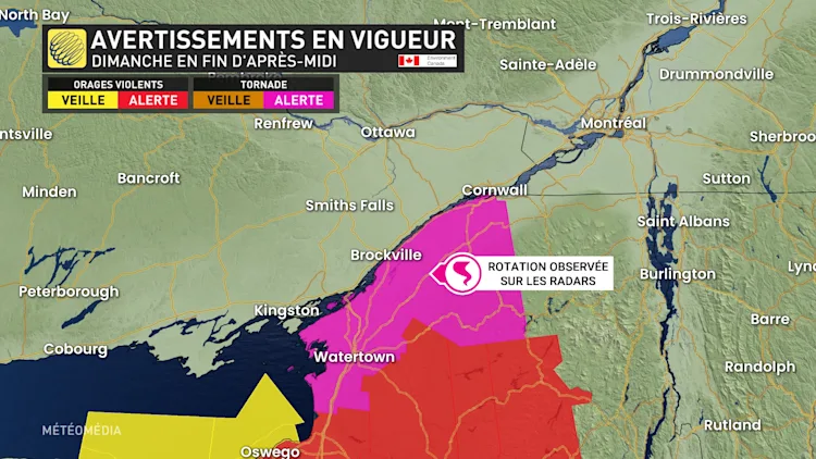 Des orages particulièrement violents aux portes du Québec - MétéoMédia