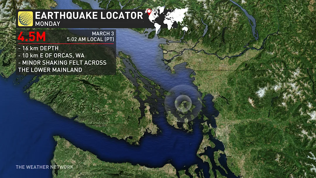 Earthquake felt between Victoria and Vancouver - The Weather Network