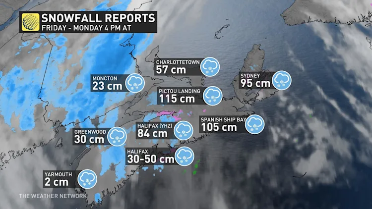 Nova Scotia digs out after epic snowfall as storm heads to Newfoundland - The Weather Network