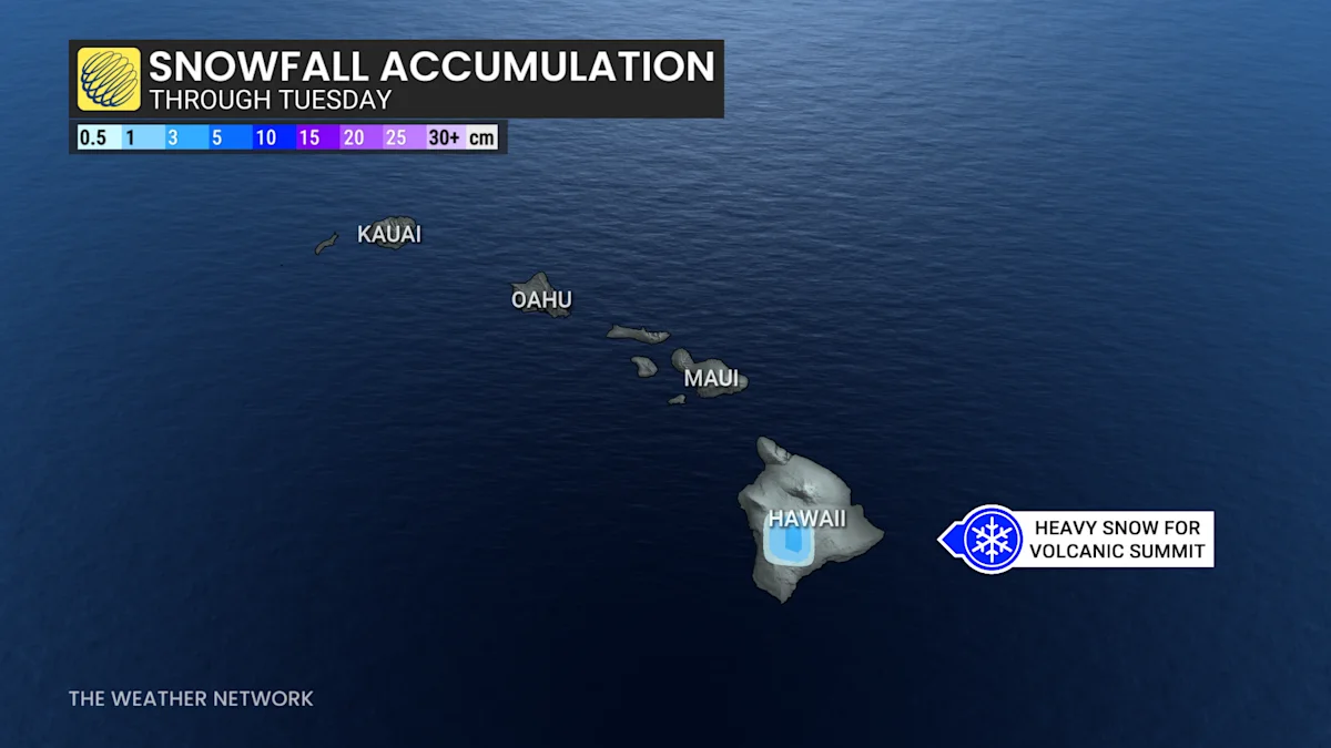 Hawaii snow expected as robust storm sweeps Pacific islands - The ...