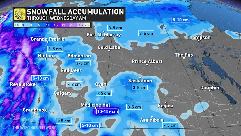 Wintry travel conditions take aim at western Prairies on Tuesday - The ...