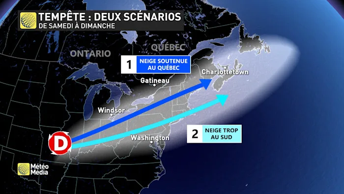 Forte tempête aux portes du Québec ce week-end - MétéoMédia