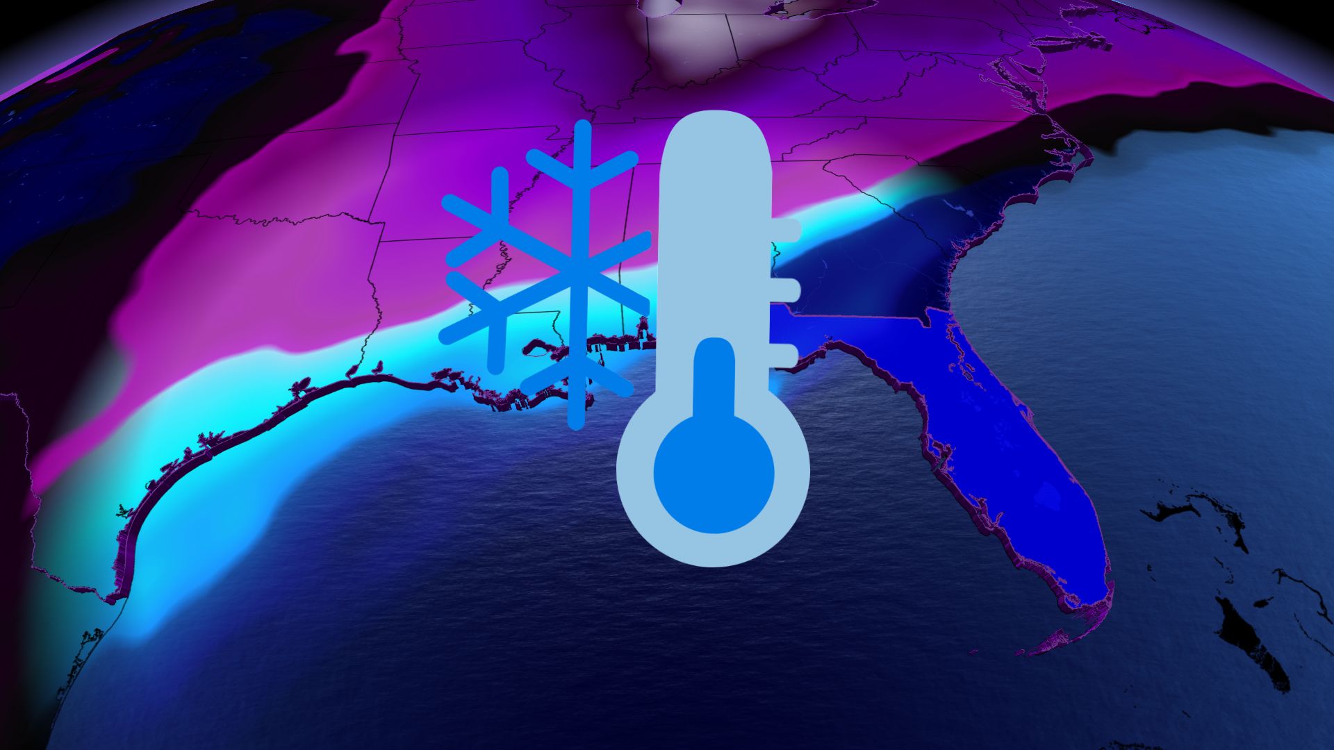1,500-km stretch of the U.S. Deep South fell below the freezing mark ...