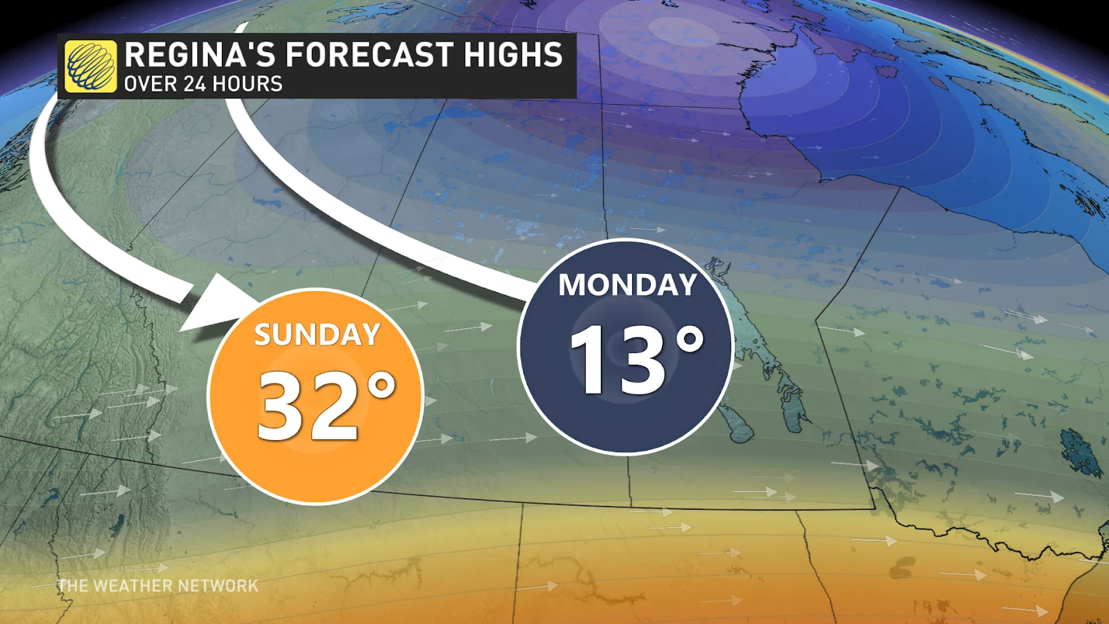 Steep temperature drop looms over the Prairies on Monday - The Weather ...