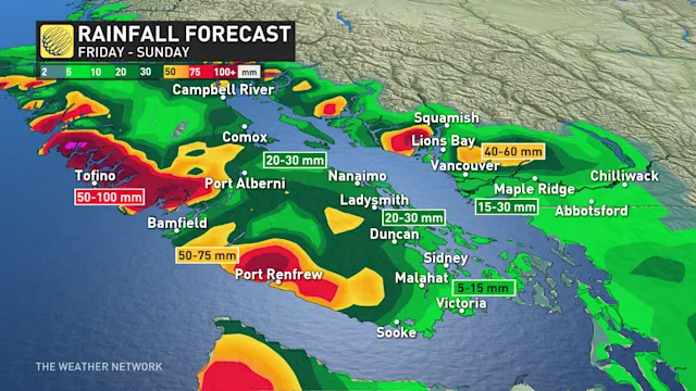 Another bomb cyclone heads for B.C. this weekend, but this will be ...