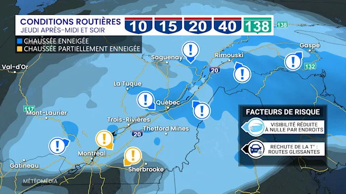 Jusqu'à 40 cm de neige : voici les moments critiques de la tempête - MétéoMédia