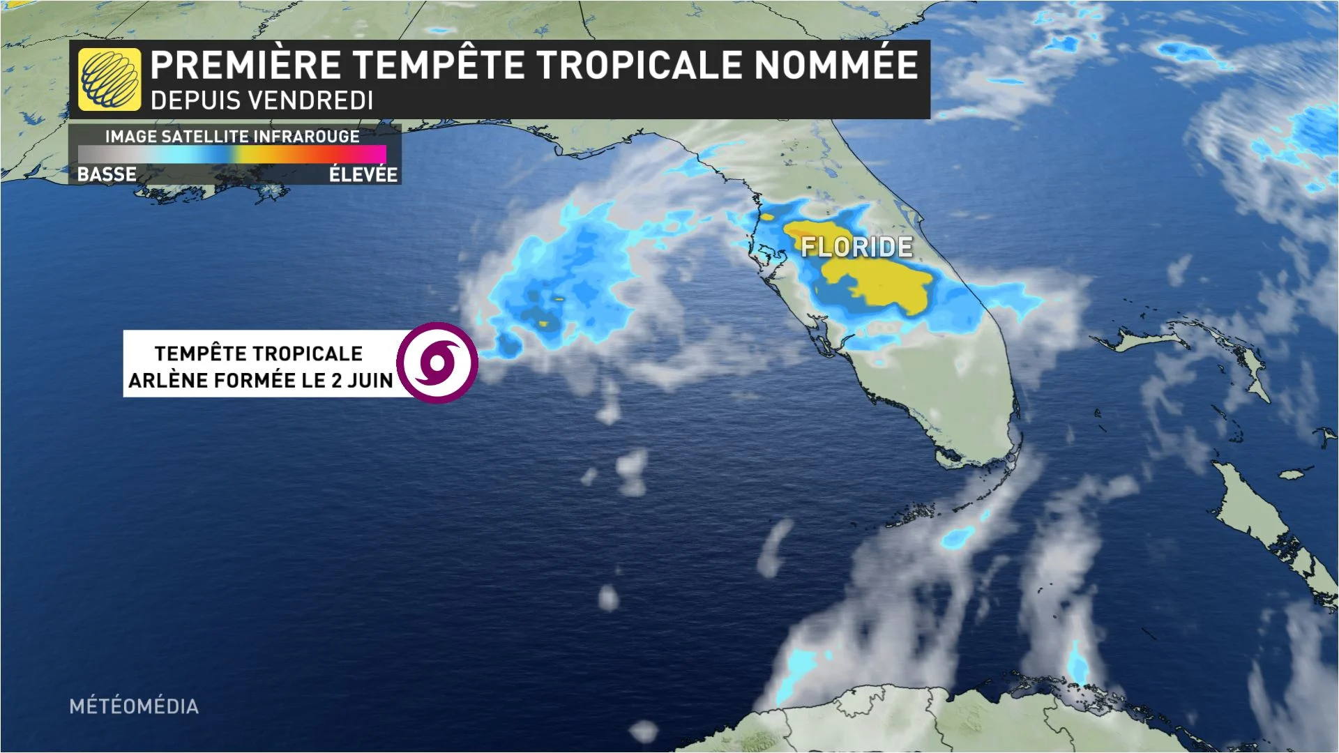 La tempête tropicale Arlene se déplace dans la mauvaise direction ...