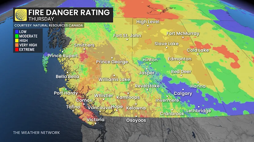 High fire danger in B.C. as heat gives Canada’s hottest temperature of ...