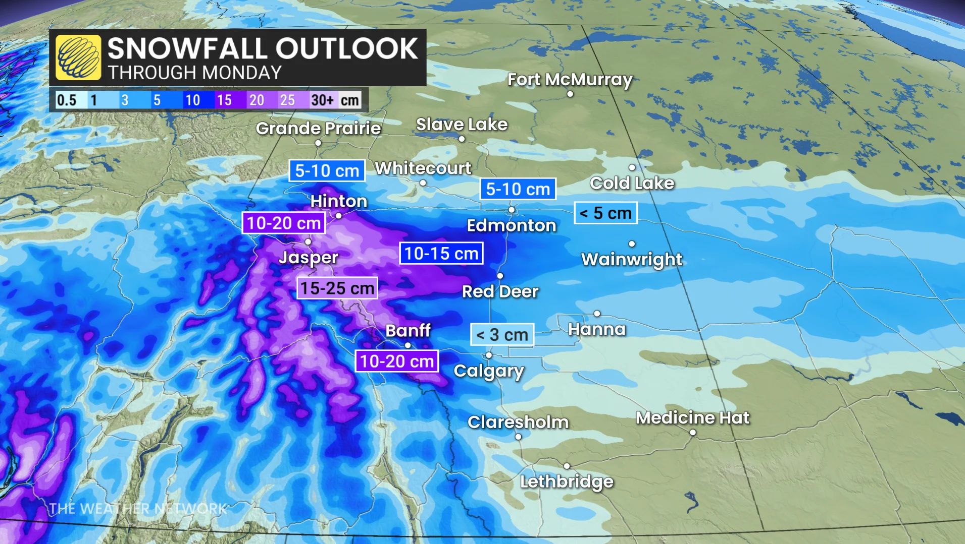 Winter quickly returns to Alberta with snowfall warnings for difficult travel - The Weather Network