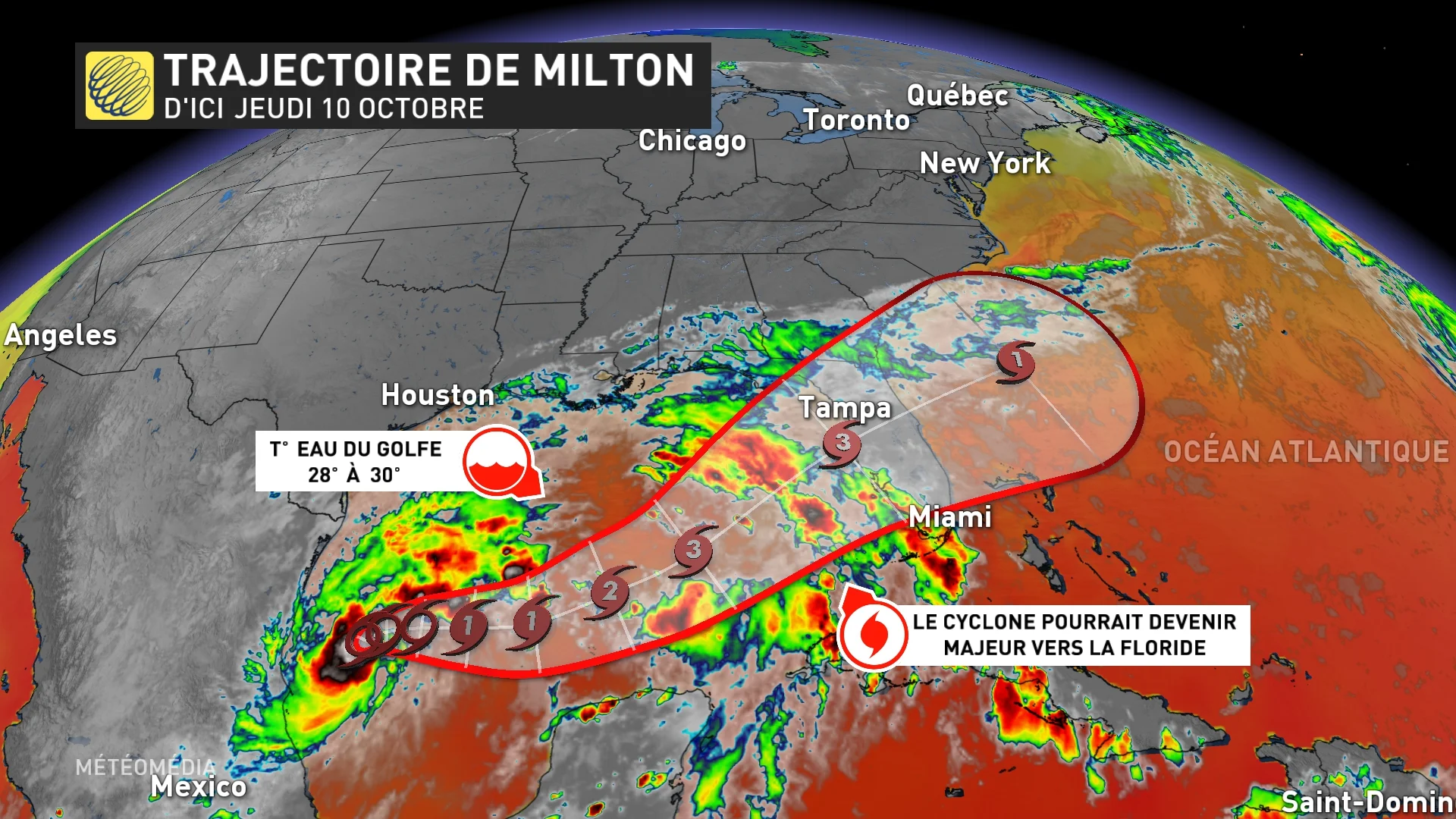 Milton : la Floride dans la mire d'un potentiel ouragan majeur, encore une fois - MétéoMédia