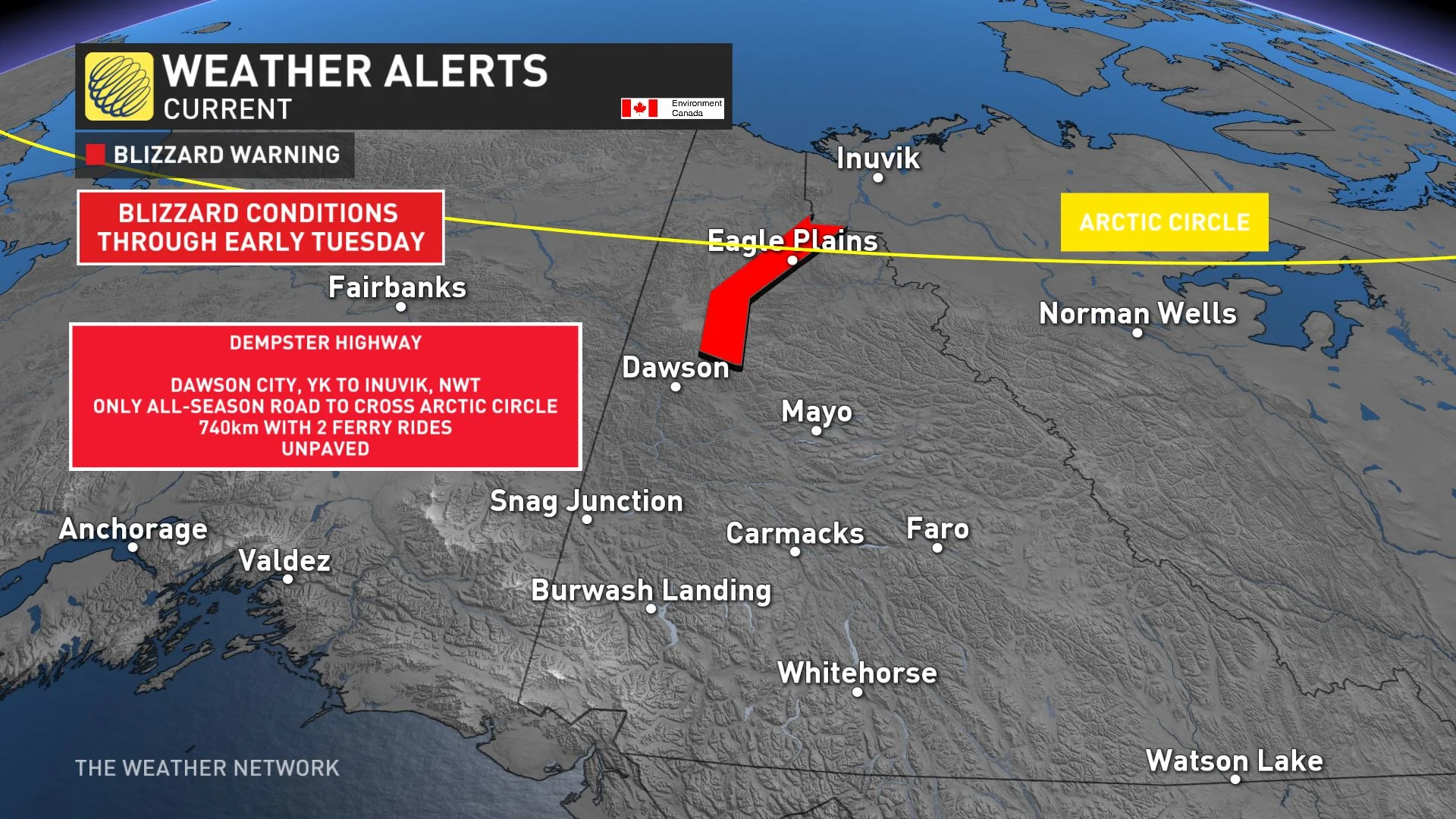 Seasons First Blizzard Warning Issued For Major Canadian Highway The