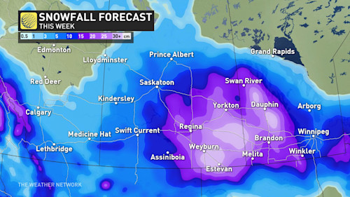 Parts of the Prairies bracing for April snowstorm, 15-30 cm of snow - The Weather Network