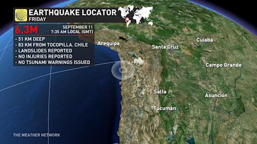 Landslides, power outages reported after M6.3 earthquake strikes Chile ...