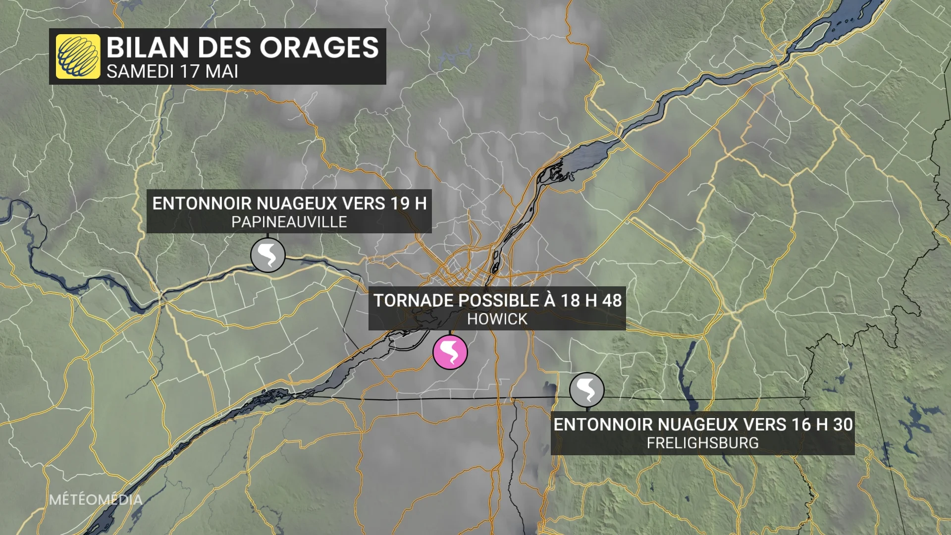 Une tornade à Howick au Québec? - MétéoMédia