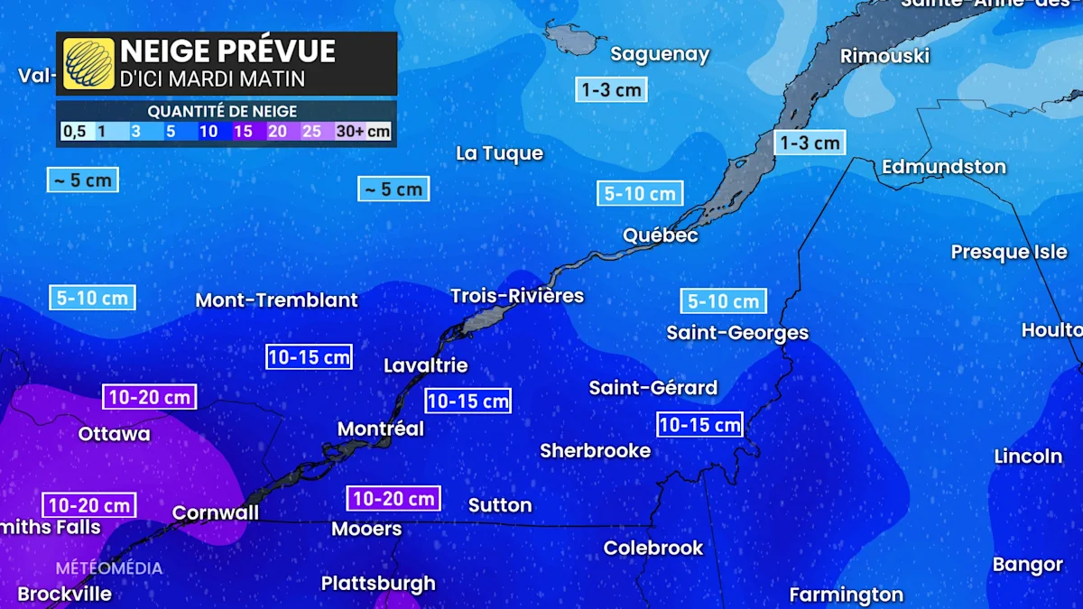 20 cm de neige dans le sud du Québec : ce que vous devez savoir - MétéoMédia