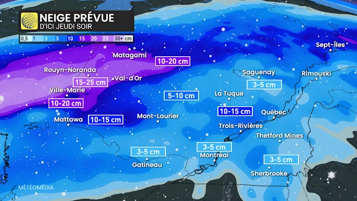 Jusqu'à 25 cm de neige : conditions routières difficiles - MétéoMédia