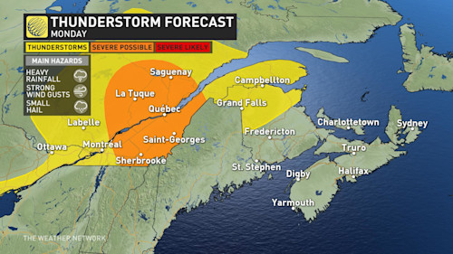 Quebec: Work week starts with severe thunderstorm threat - The Weather ...