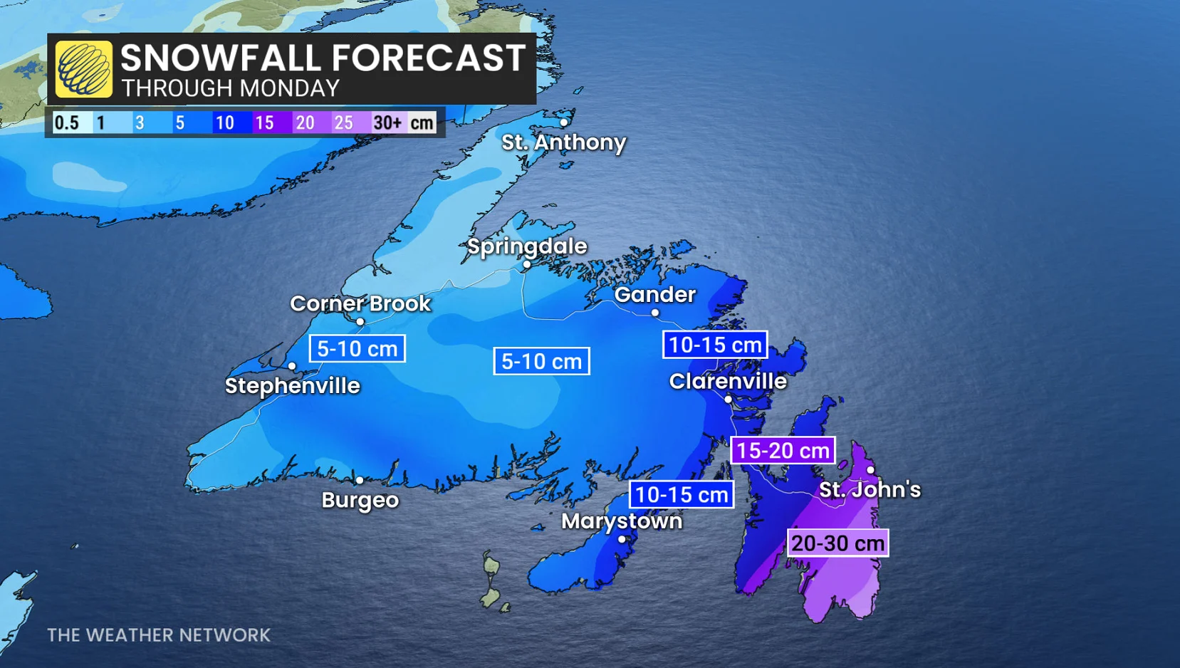 Impactful weekend snowfall, high winds aim for Newfoundland - The ...