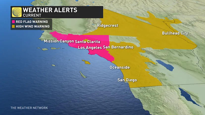 'Life-threatening' windstorm prompts red flag warning across Southern ...