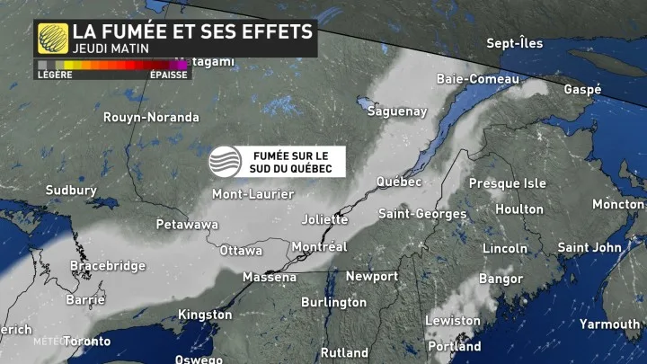 Milliers d'évacuations, fumée jusqu'au Québec - MétéoMédia