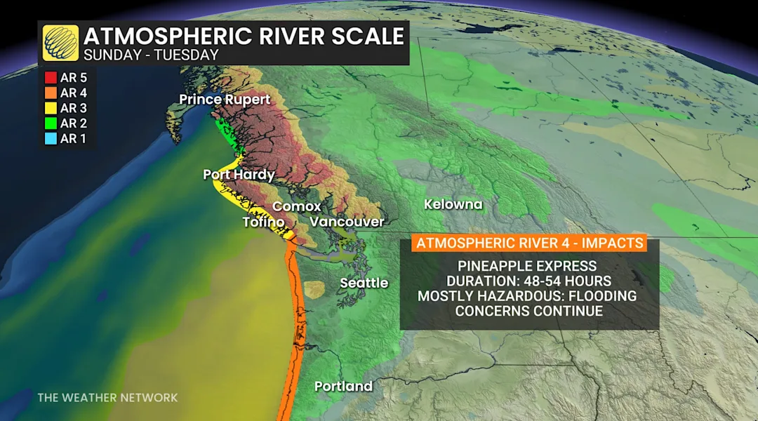 Powerful atmospheric river threatens more B.C. flooding - The Weather ...