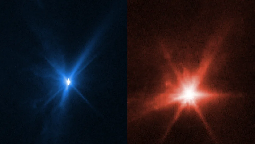 Pow! Immense debris cloud from DART impact spied by Hubble and JWST ...
