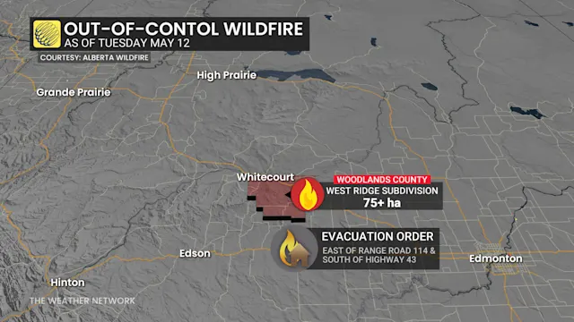 'Raining down ash': Fast-moving wildfire continues to rage near ...