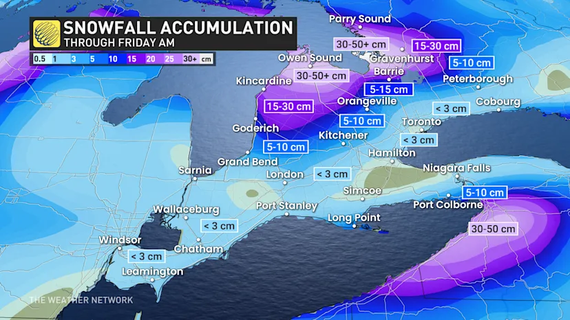 Blizzard warnings issued as 30-50+ cm of snow targets parts of Ontario ...
