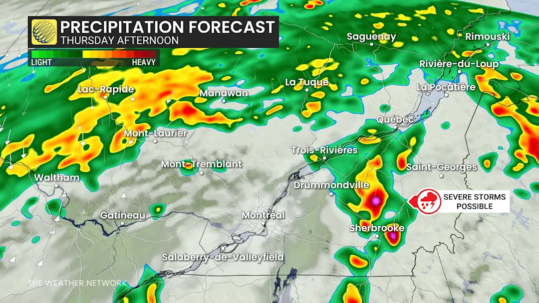 Large hail and tornado risk: Severe storms target Quebec, flood threat ...