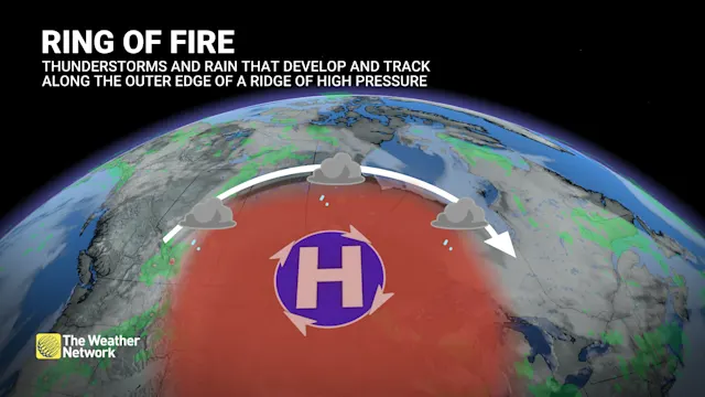 'Ring of fire' storm potential covers the Prairies amid heat - The ...