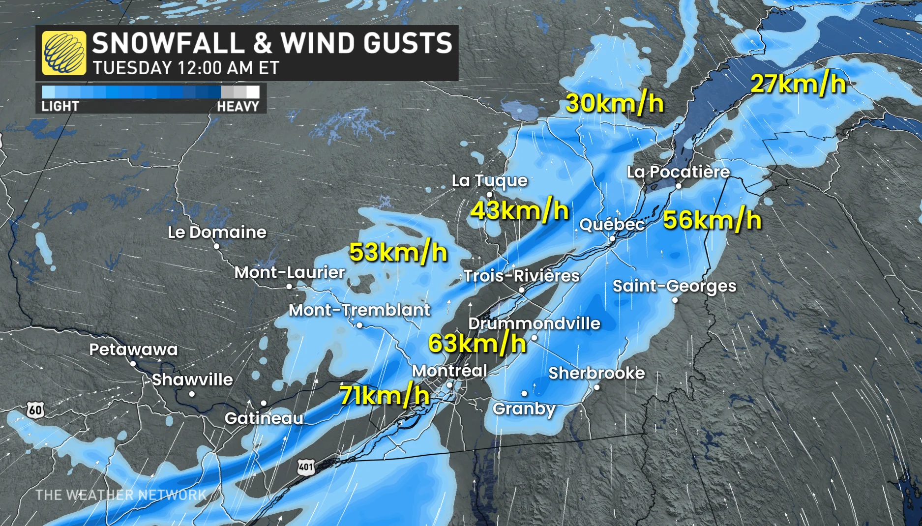 Quebec braces for powerful front with high winds, snow squalls - The ...