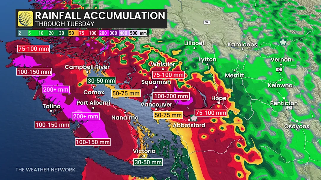 Powerful atmospheric river threatens more B.C. flooding - The Weather ...
